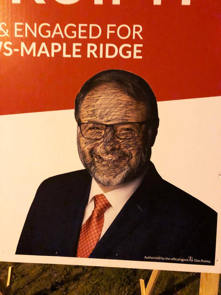 Liberal candidate’s election sign in B.C. vandalized with blackface ...